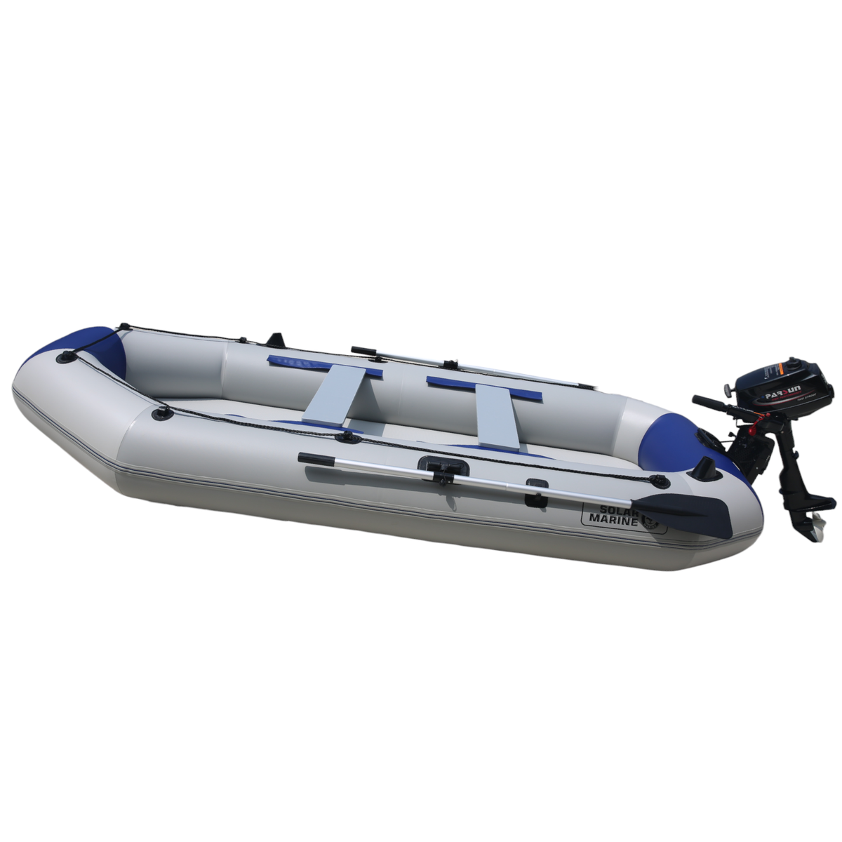 Military Grade Inflatable Boat Dingy Boat + PARSUN 3.6HP Outboard Motor ...