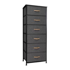 6-Tier Fabric Storage Cabinet - Black Durable Easy Assembly & Stylish ...