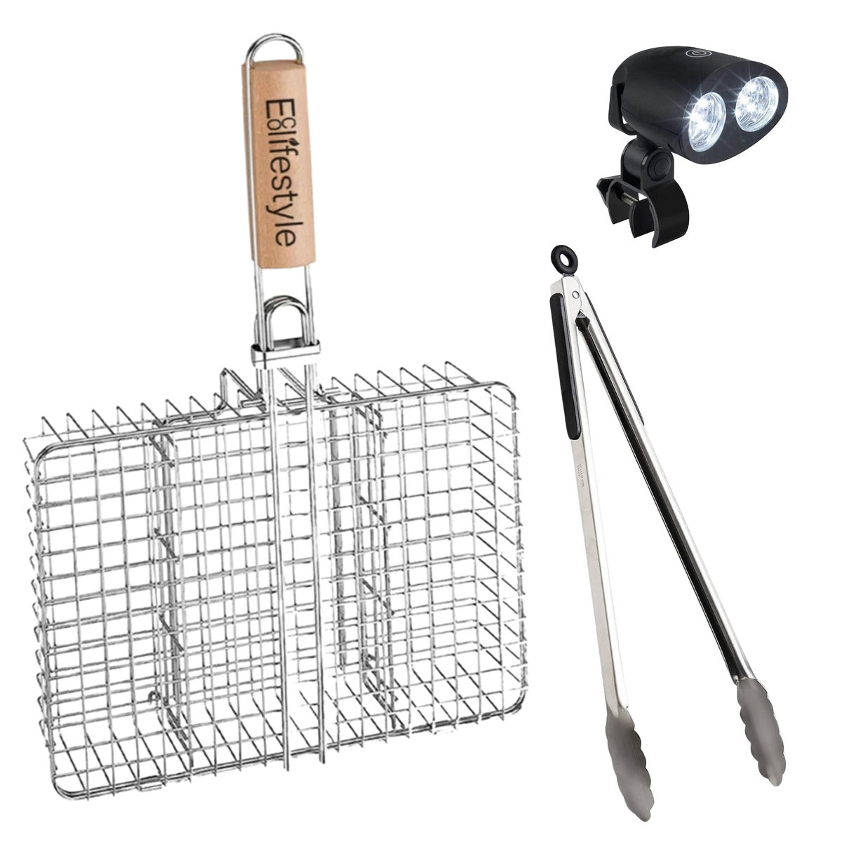 3 Piece Braai Set with Braai Grid, Braai Light and Braai Tongs for ...