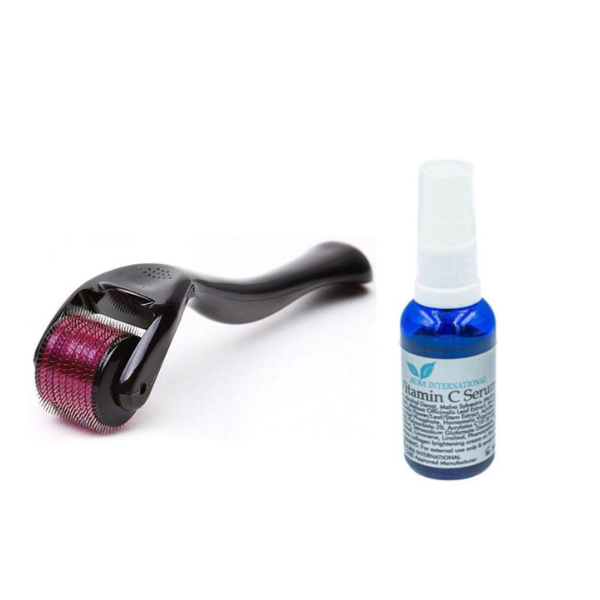Professional Dermaroller Plus Vitamin C Serum with Hyrlaronic Serum ...