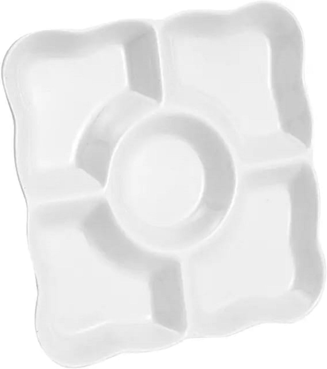 5 Compartment Square Ceramic Fruit Snack Serving Plate Platter | Shop ...