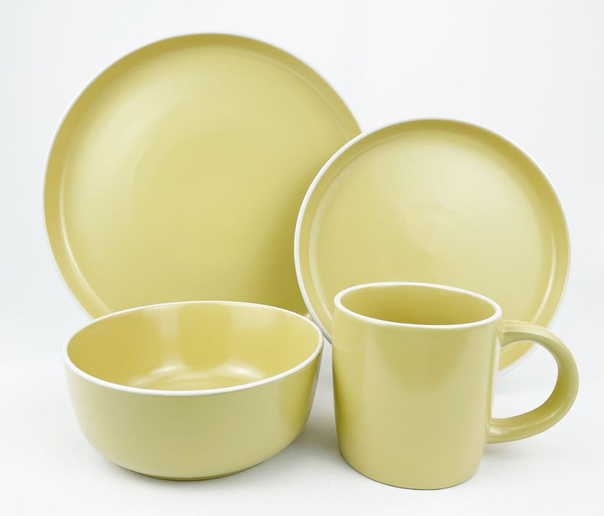 Dream World Rounded Ceramic Dinnerware Set 16 Piece - Yellow | Shop ...