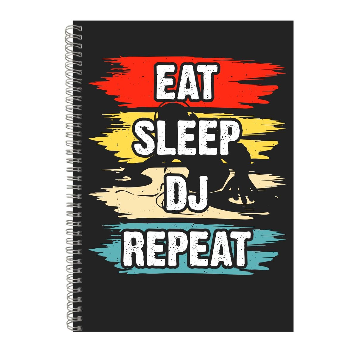 Eat A4 Notebook Spiral and Lined Trendy DJ Sayings Graphic Notepad Gift ...