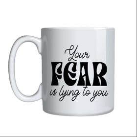 Lying Fear Coffee Mugs Trendy Motivational Graphic Cup Design Present ...