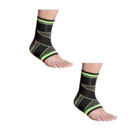 Set of 2 Ankle Support Breathable - Adjustable Unisex Green & Black ...