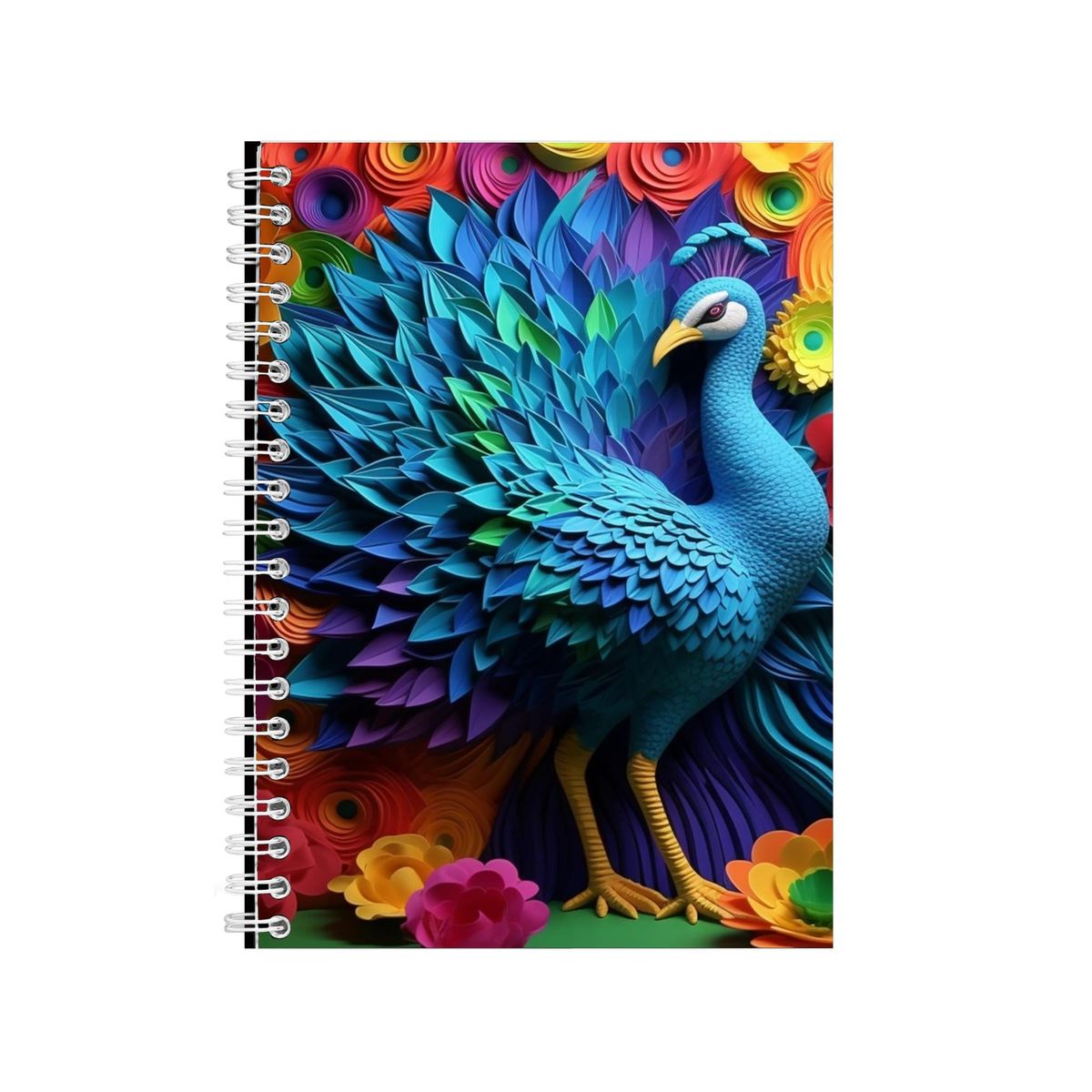 3D Rainbow Peacock Colorful Flowers 3 Notebook Gift Idea Notepad Pad ...