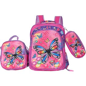 3-in-1 Girls School Backpack Set - Kids School Bags with Lunch Bag and ...