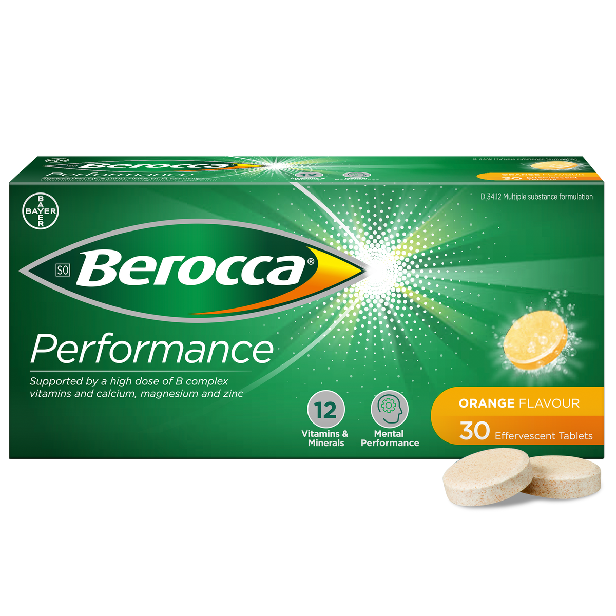 Berocca Performance Orange Effervescent - 30 Tablets | Shop Today. Get ...