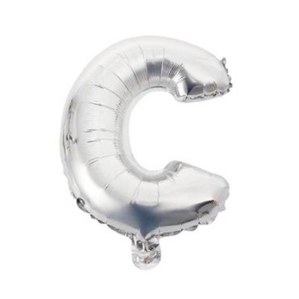 Silver Letter C Helium Balloon 35cm | Shop Today. Get it Tomorrow ...