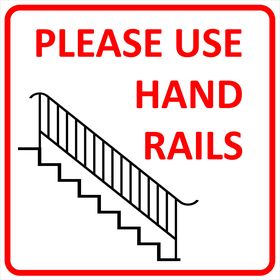 Please Use Hand Rails Sign 29x29cm - 2 Pack | Shop Today. Get it ...