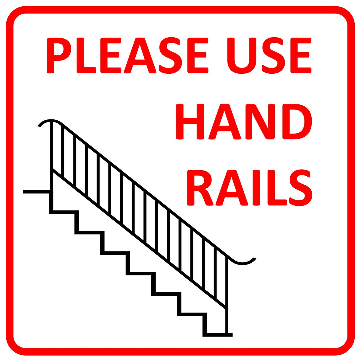 Please Use Hand Rails Sign 29x29cm - 2 Pack | Shop Today. Get it ...