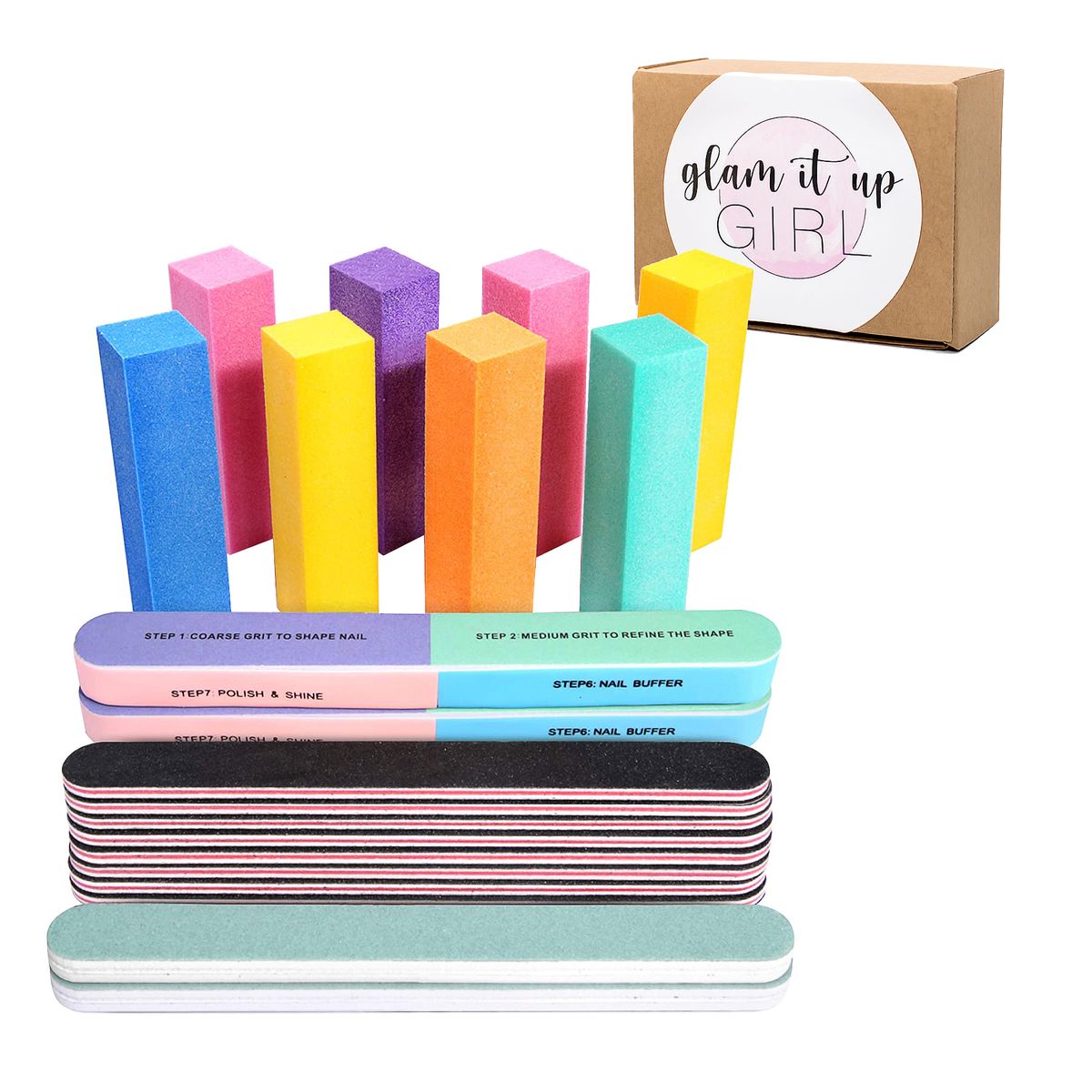 Glam it Up Girls/High Quality Nail Files and Buffers - 20 Piece Set ...