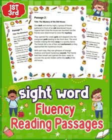 sight word fluency reading passages for Grades 1st to 3rd: Elevate ...