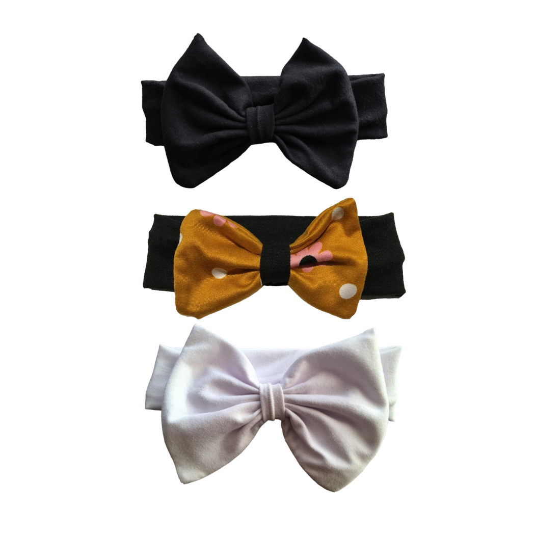 Matching Headbands - 3 Pack - Black, White & Mustard Floral - | Shop ...