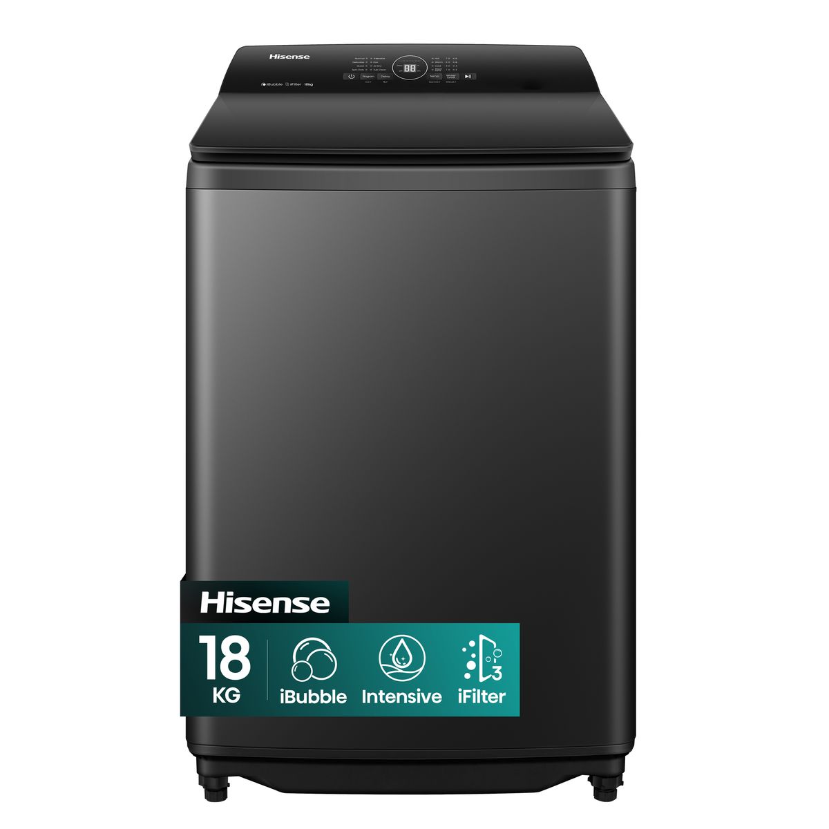 Hisense 18Kg Top Loader Washing Machine - Premium Black | Shop Today ...