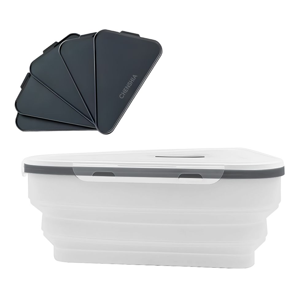 Chenshia Expanding Foldable Pizza Slice Storage Container with lids ...