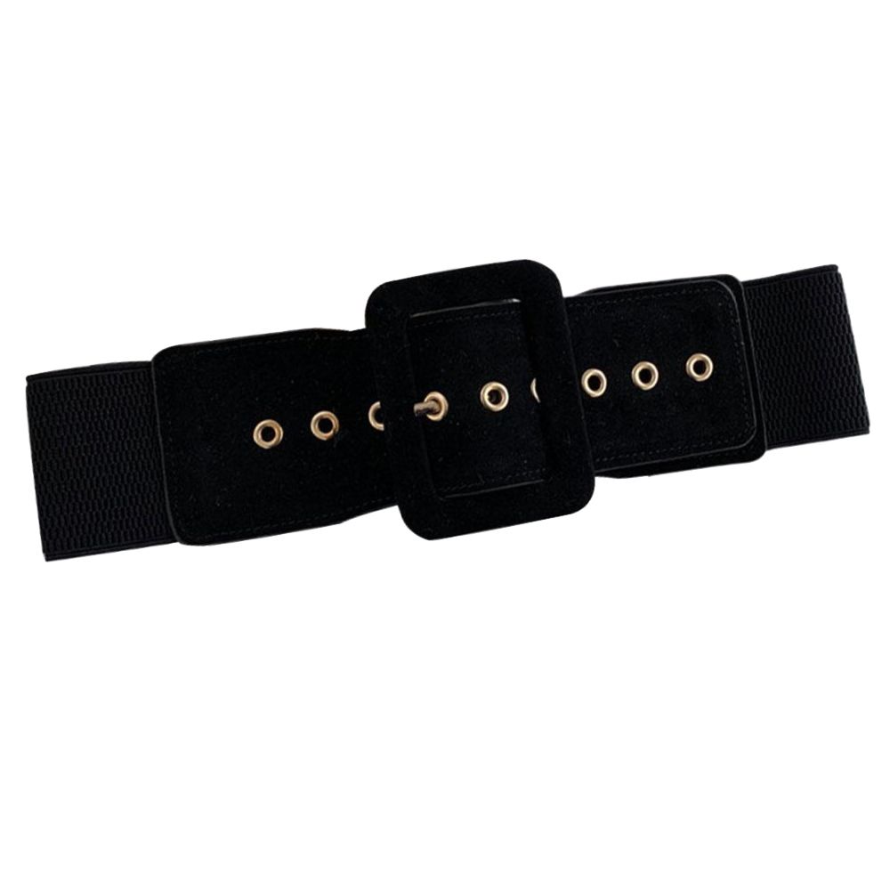 Fashion Stylish Wide Elastic Wooden Cloth Pin Buckle Dress Belt - 65 ...