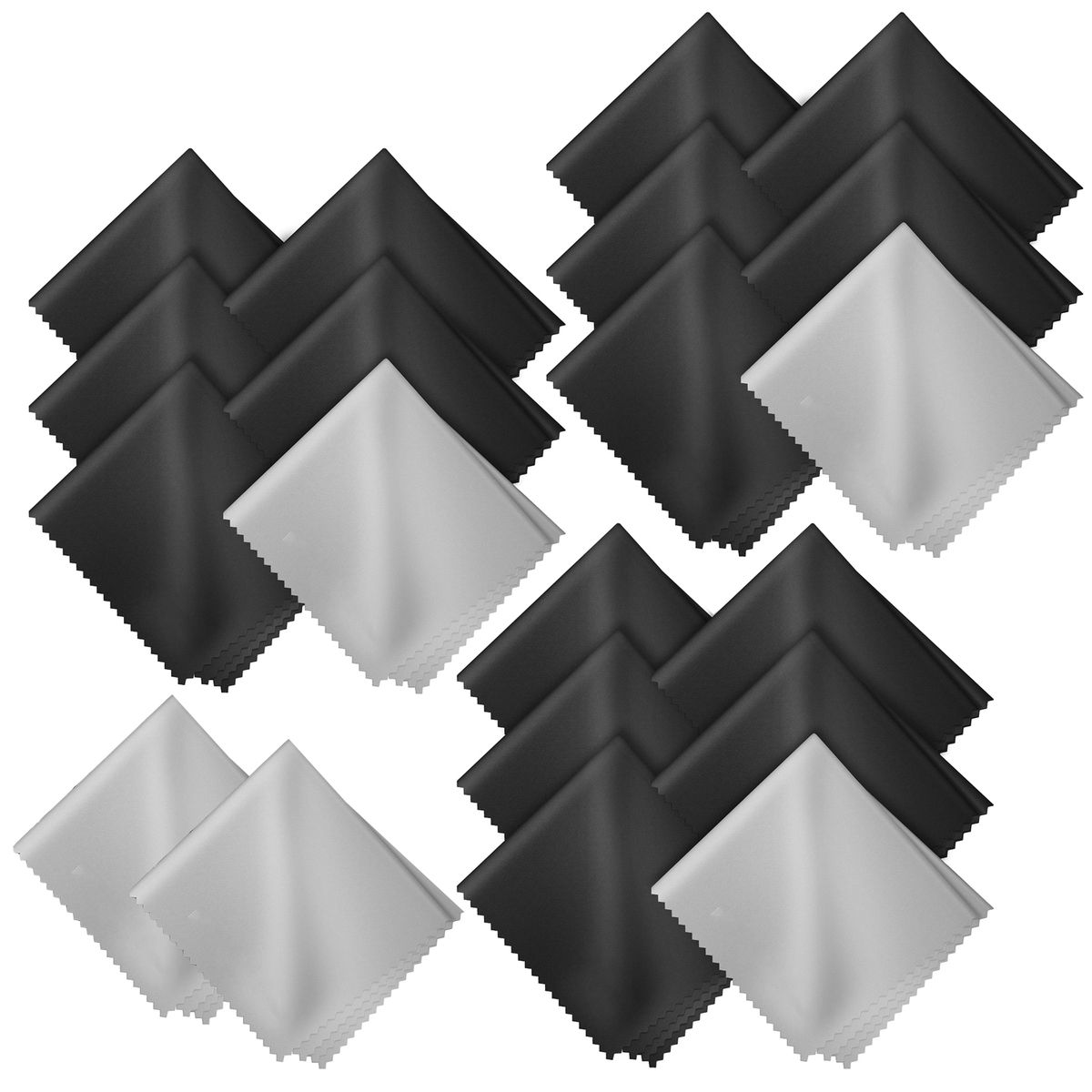 20 Pack Microfibre Eyeglasses Lens & Screens Cleaning Cloth- Black ...