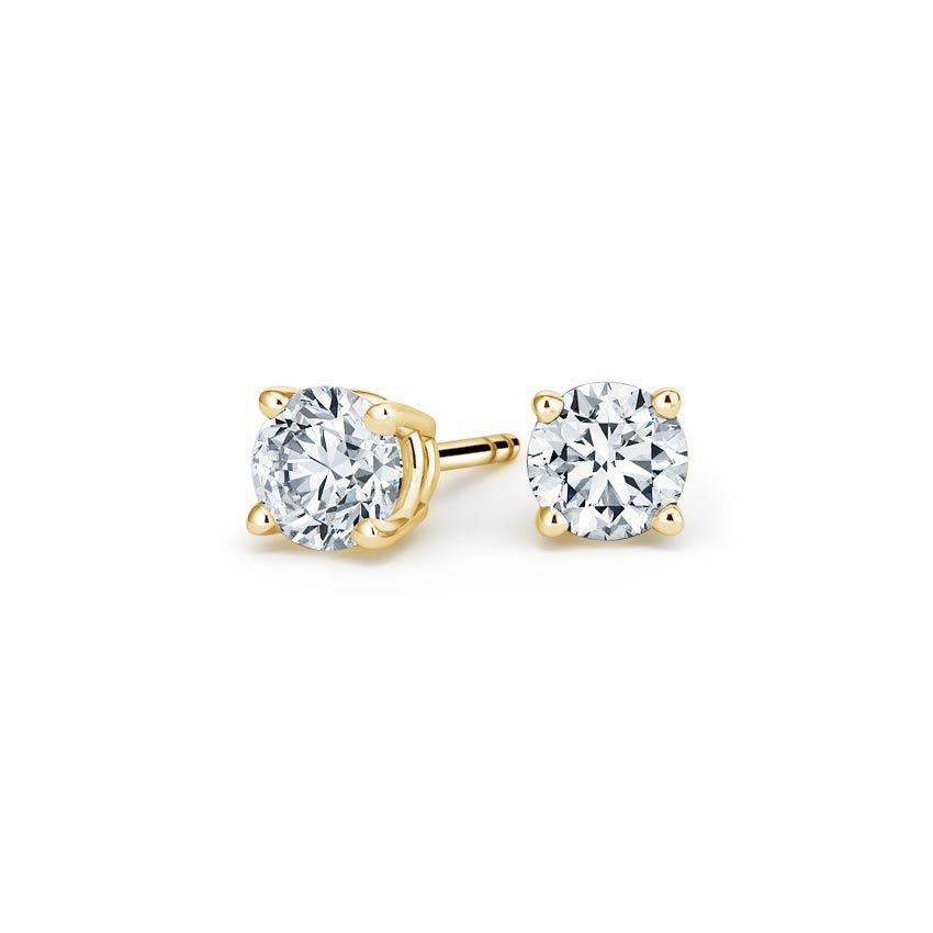 9ct Yellow Gold Round Cubic Zirconia Claw Stud Earrings | Shop Today. Get it Tomorrow ...