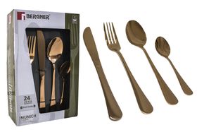Bergner Munich 24 Piece Inox Teardrop Cutlery Set - Copper | Shop Today ...