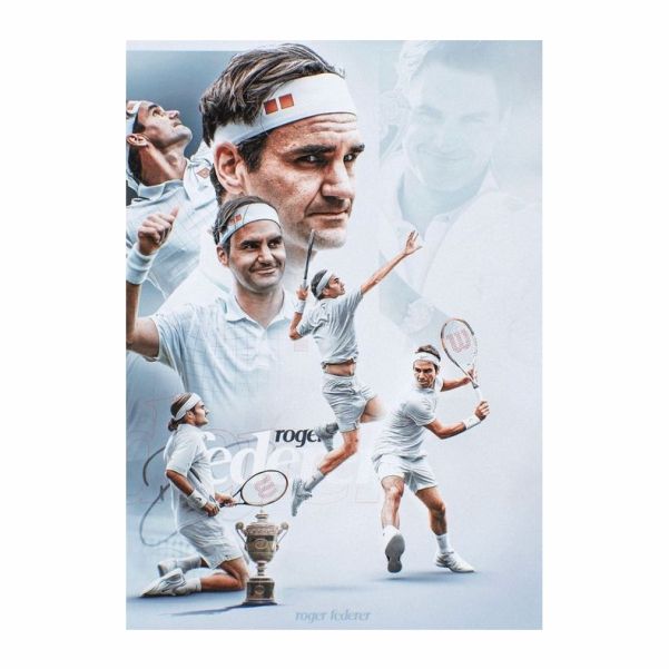Roger Federer White Collage Poster - A1 | Shop Today. Get it Tomorrow ...