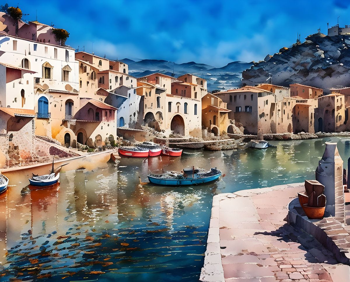 Canvas Wall Art - Sicily Port Artwork | Shop Today. Get it Tomorrow ...