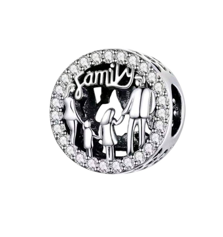 Silver "Family" Theme Round Shaped Charm | Shop Today. Get it Tomorrow ...