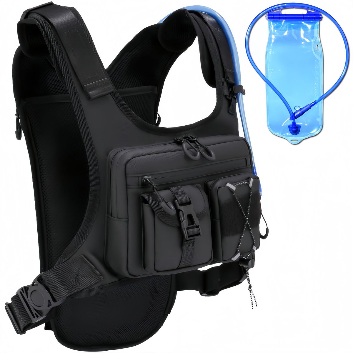 Exercise Hydration Vest Lightweight Chest Pack with 2.0L Water Bag ...
