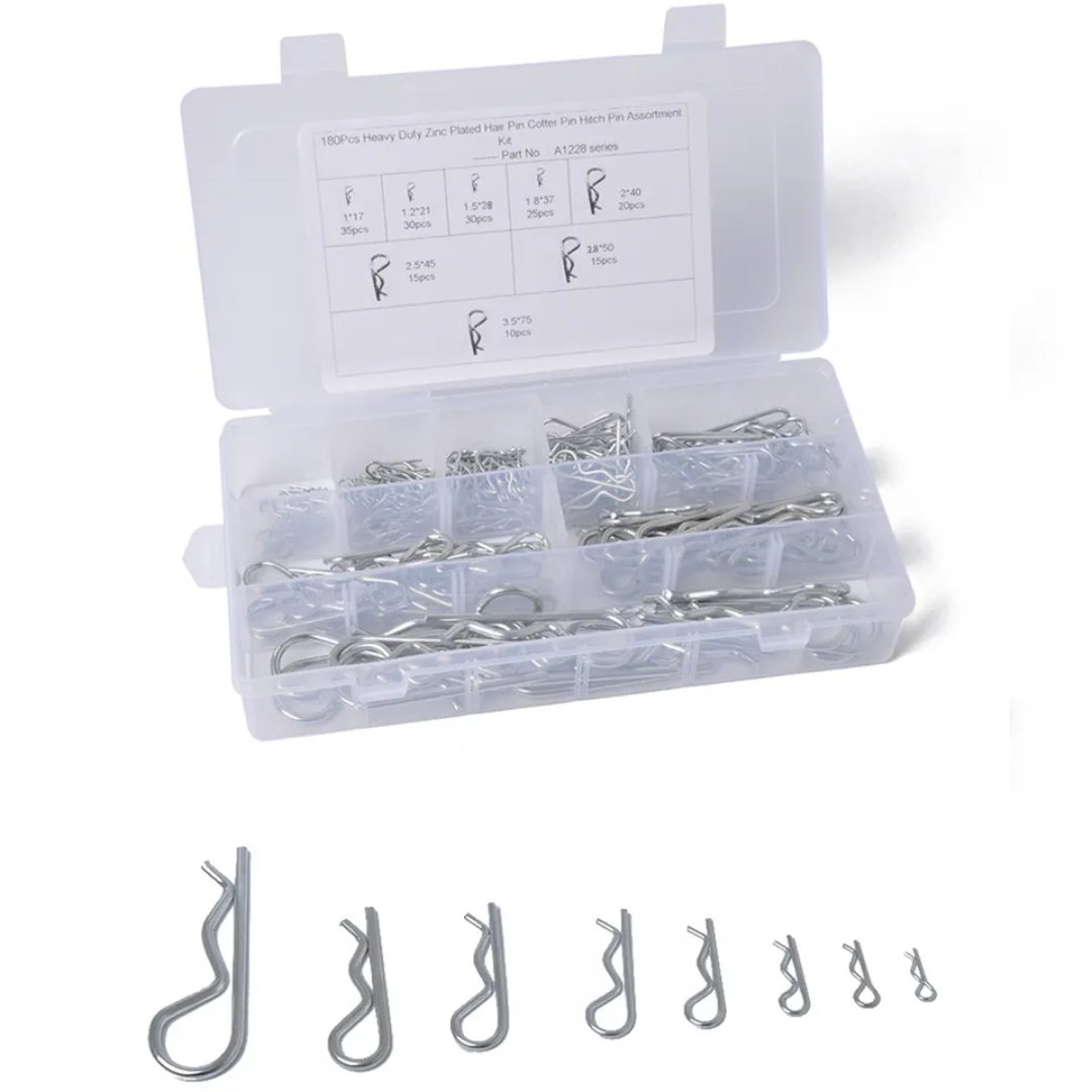 Heavy Duty Zinc Plated Hair Pin Hitch Clip Kit - 180 Pieces | Shop ...