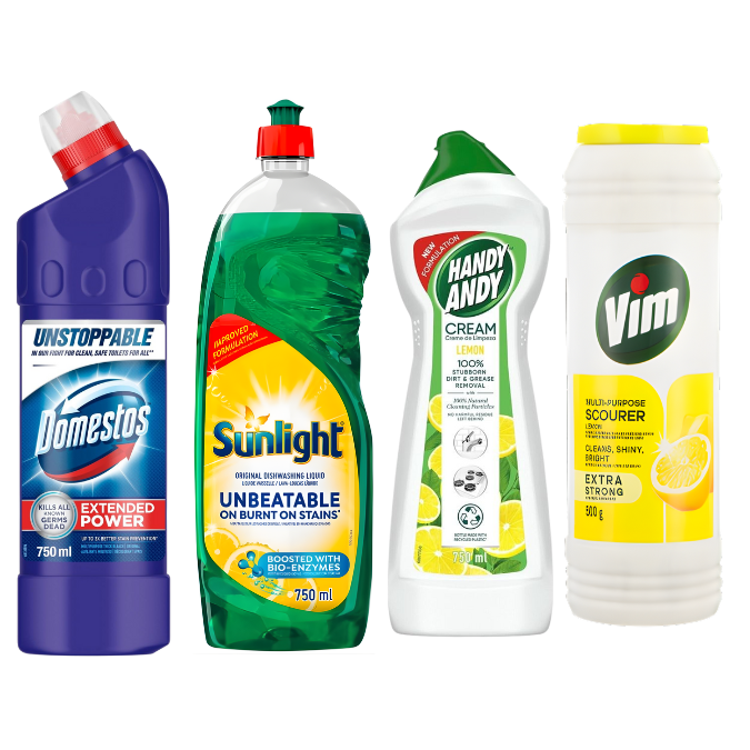 Vim Multi-Purpose Scourer 500g + Handy Andy + Dishwashing Liquid ...