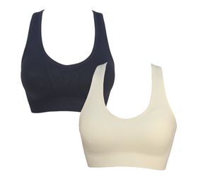 Women Seamless Racerback Sport Bra Medium Impact Support Yoga Gym ...