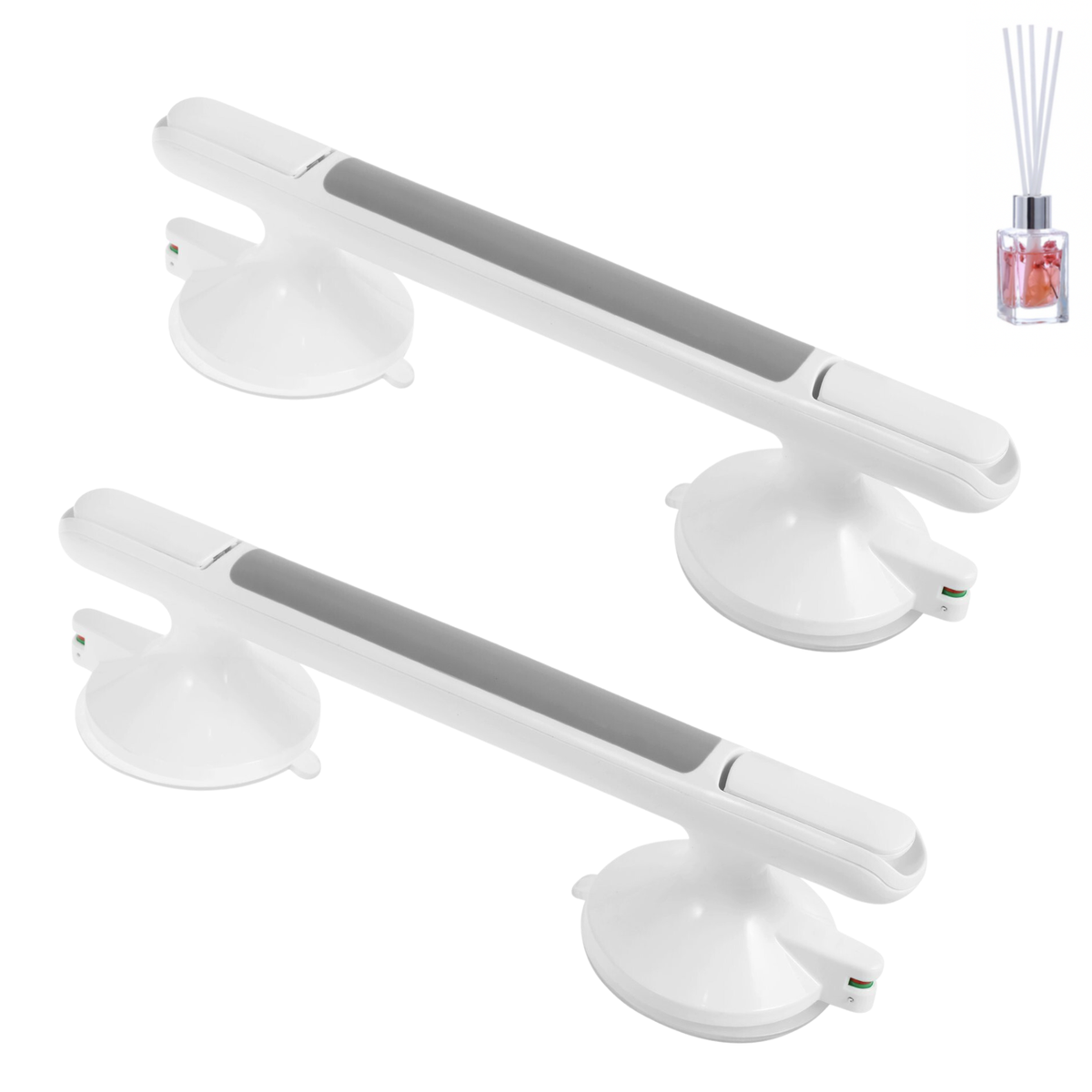 Shower/Bath Grab Rail with Suction Cups + 30ml Reed Aroma Diffuser - 2 ...