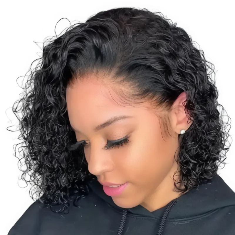 12 Inch Bob Deep Wave Curly Wig 13X4 Full Lace Glueless Bob Wigs ...