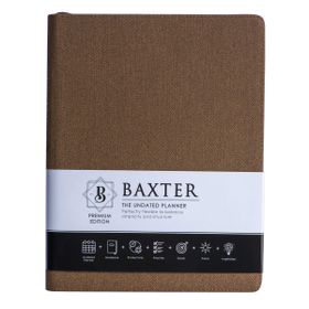 Baxter Undated Planner, Large Premium Edition, Brown - Flexcover With ...