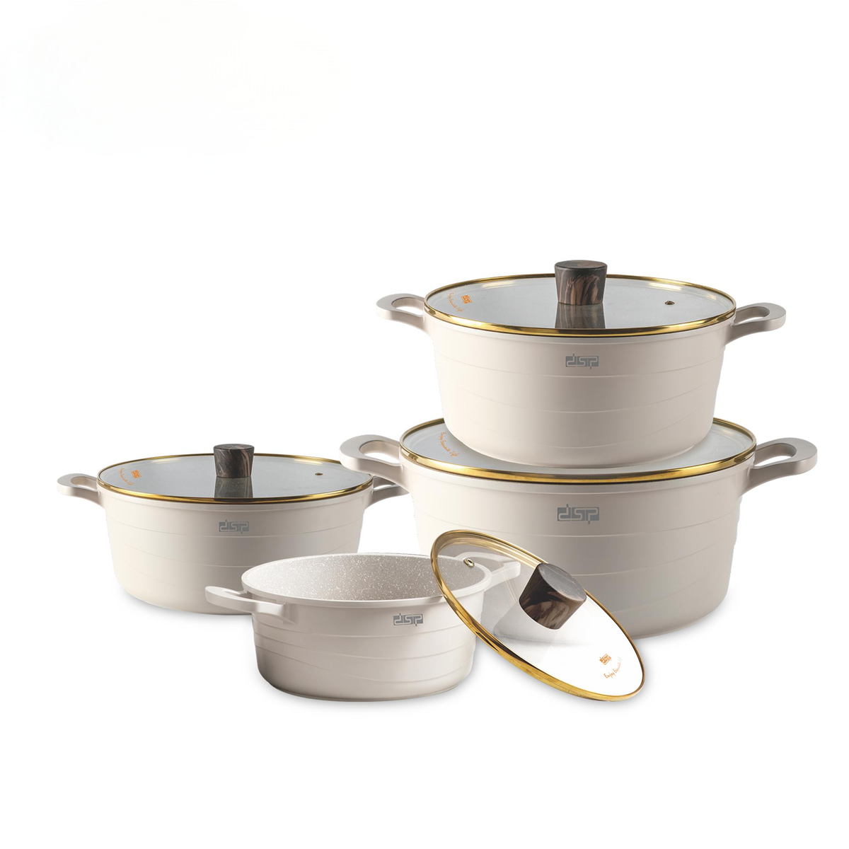 DSP-Die-Casting Non-Stick Aluminum Casserole -16 Piece Cookware Set ...