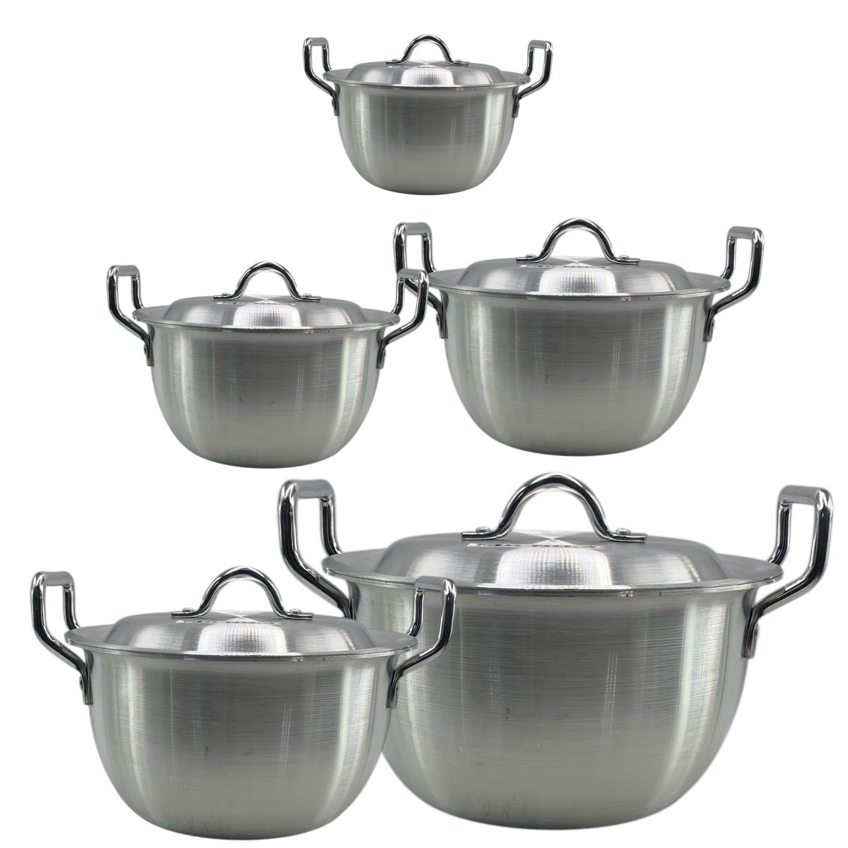 Pot Set 10Piece Stylo Round Pot2, Pot3, Pot4, Pot5, Pot6 Aluminum ...