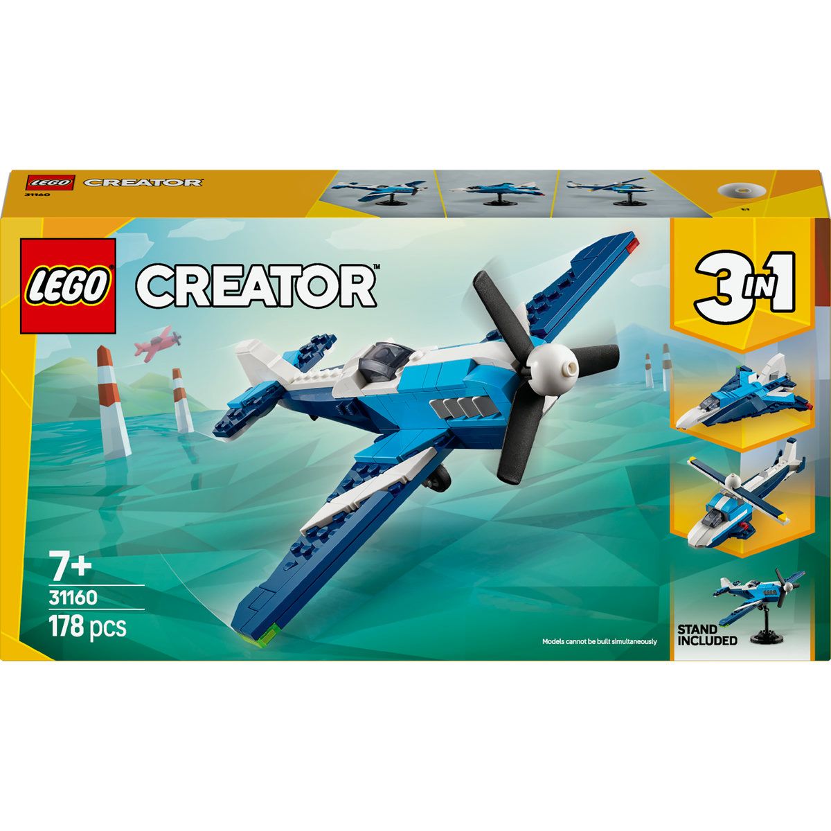 LEGO® Creator 3in1 Aircraft: Race Plane Toy Vehicle Playset 31160 ...