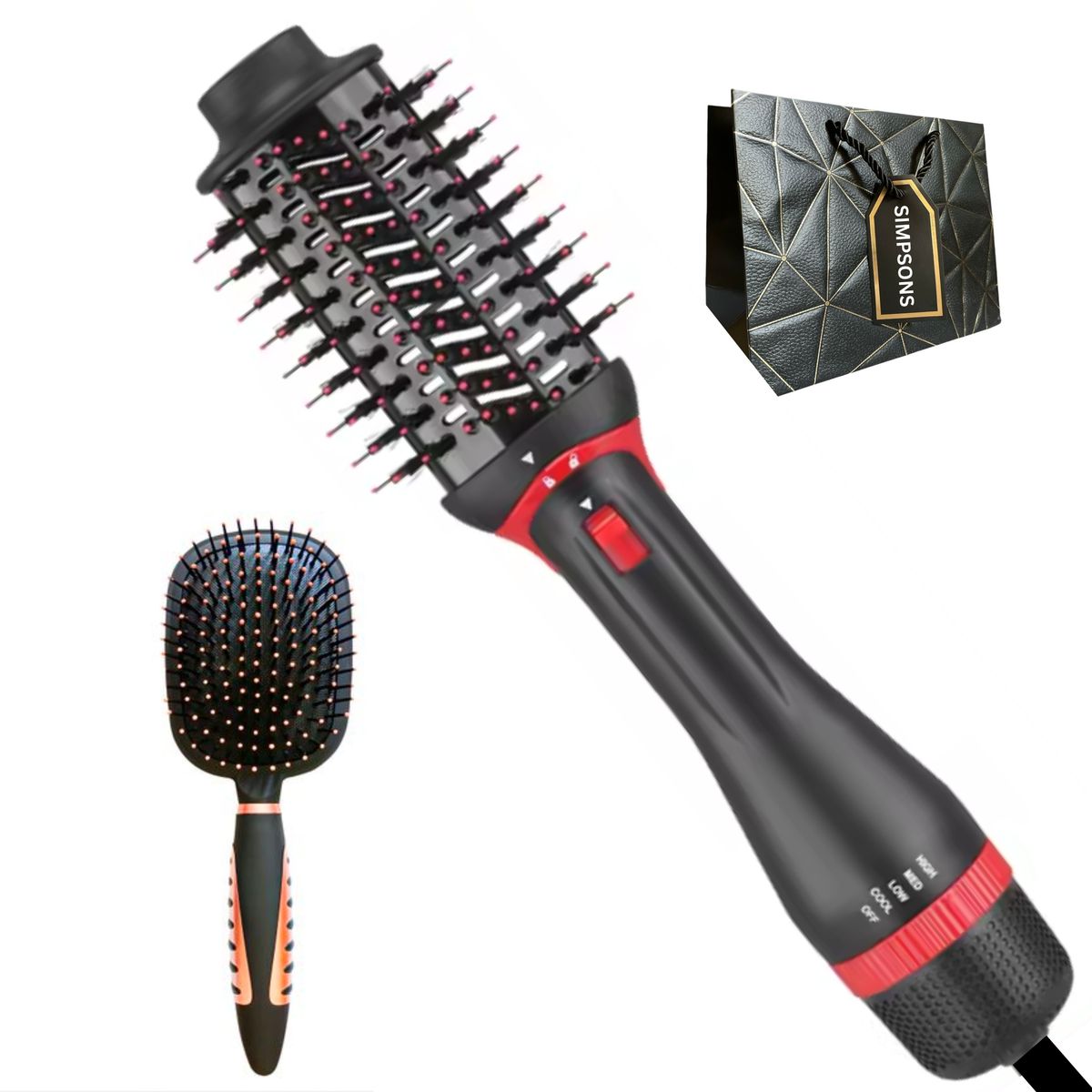 Enzo- One-Step Volumiser Blow-dryer Brush, Luxury Simpsons Bag & Hair ...