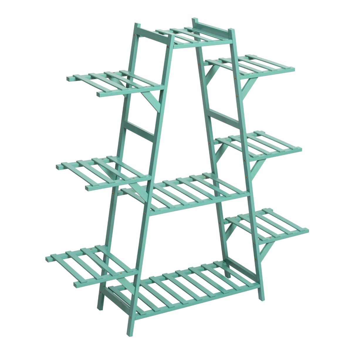 PPS-001-9-G, ECO Bamboo-Wood Plant Pot Stand-9 Tiers-Green | Shop Today ...