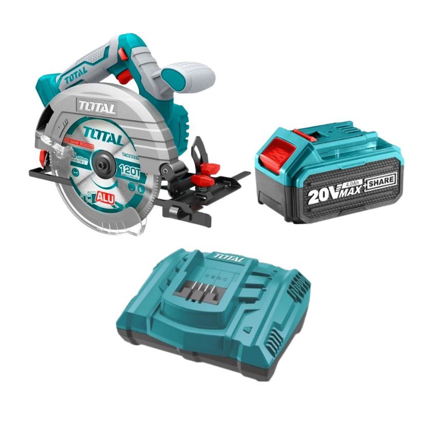 Total Tools - Circular Saw 20V 165mm with 4.0Ah Battery Pack and ...