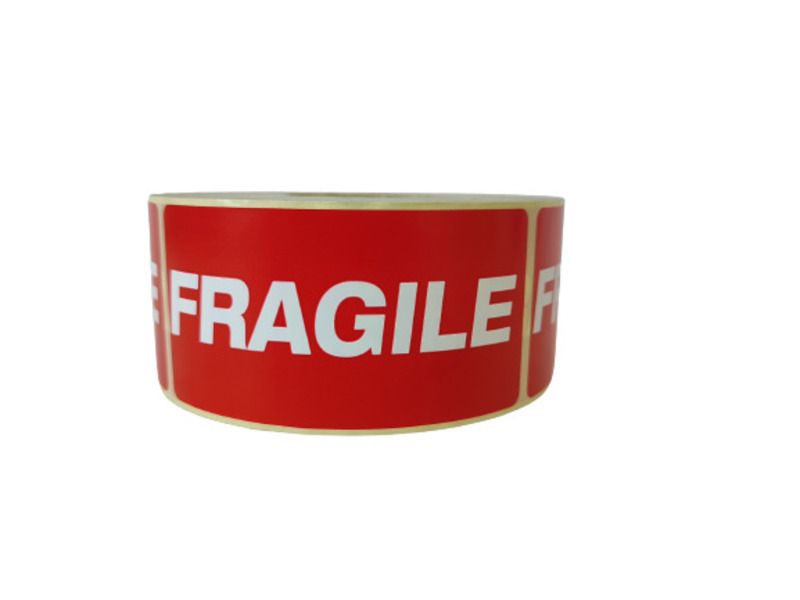 Fragile Labels 50x100x250 Semi-gloss Hotmelt -Fragile Label (10x250 ...