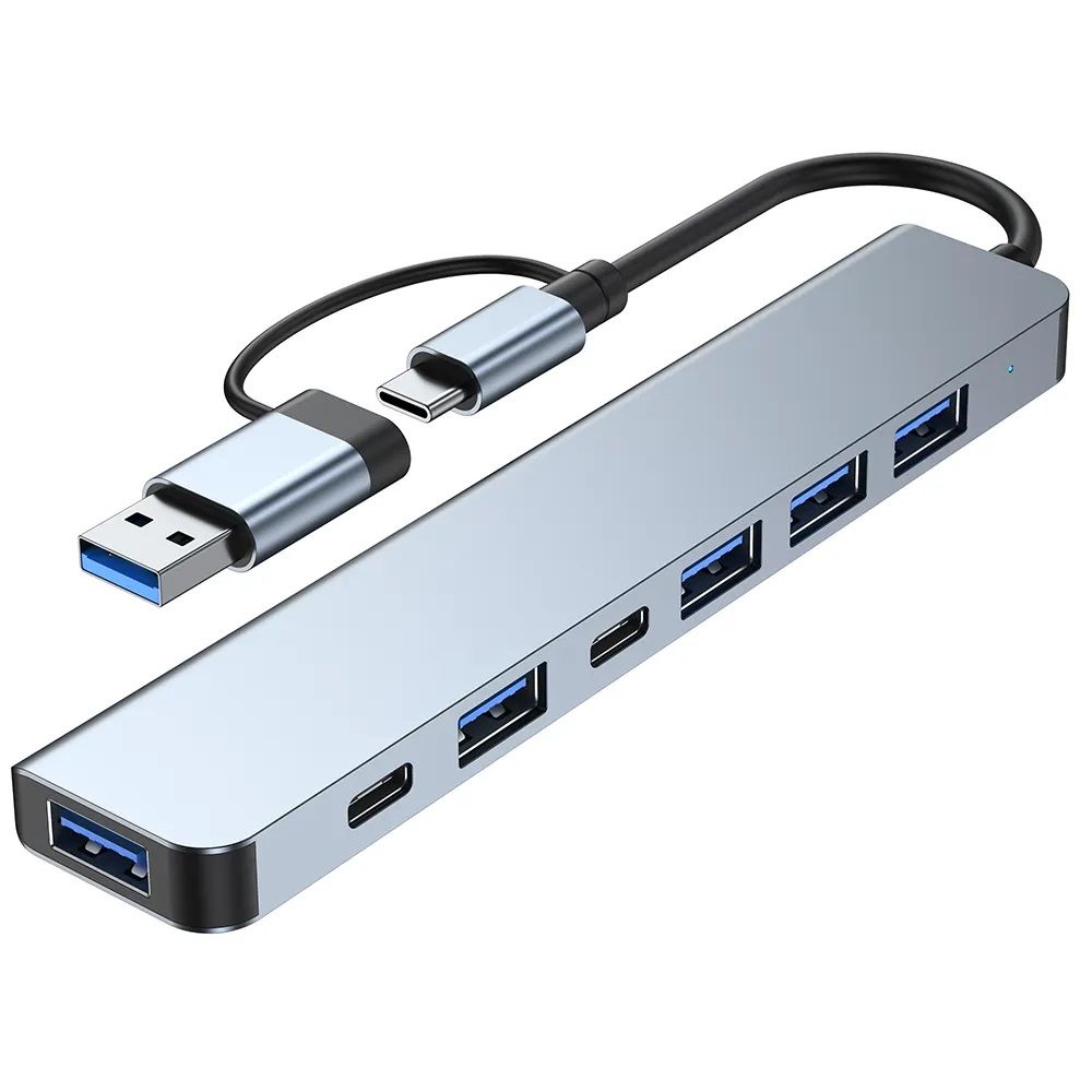 7 In 1 USB Hub USB-C Hub With USB 3.0 Multiport USB Splitter Hub | Shop Today. Get it Tomorrow ...