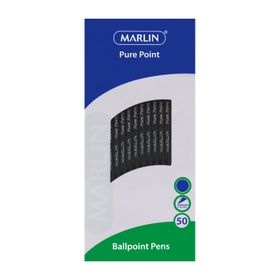 Marlin - Pure Point transparent medium pens 1's Blue - Pack Of 100 ...