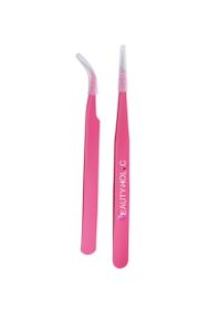 The Beautyholic's Professional Straight & Curved Tweezer Set (Pink ...