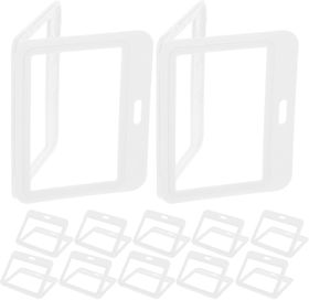12pcs Double-Sided Plastic Horizontal Id Card Holder with Flip Cover ...