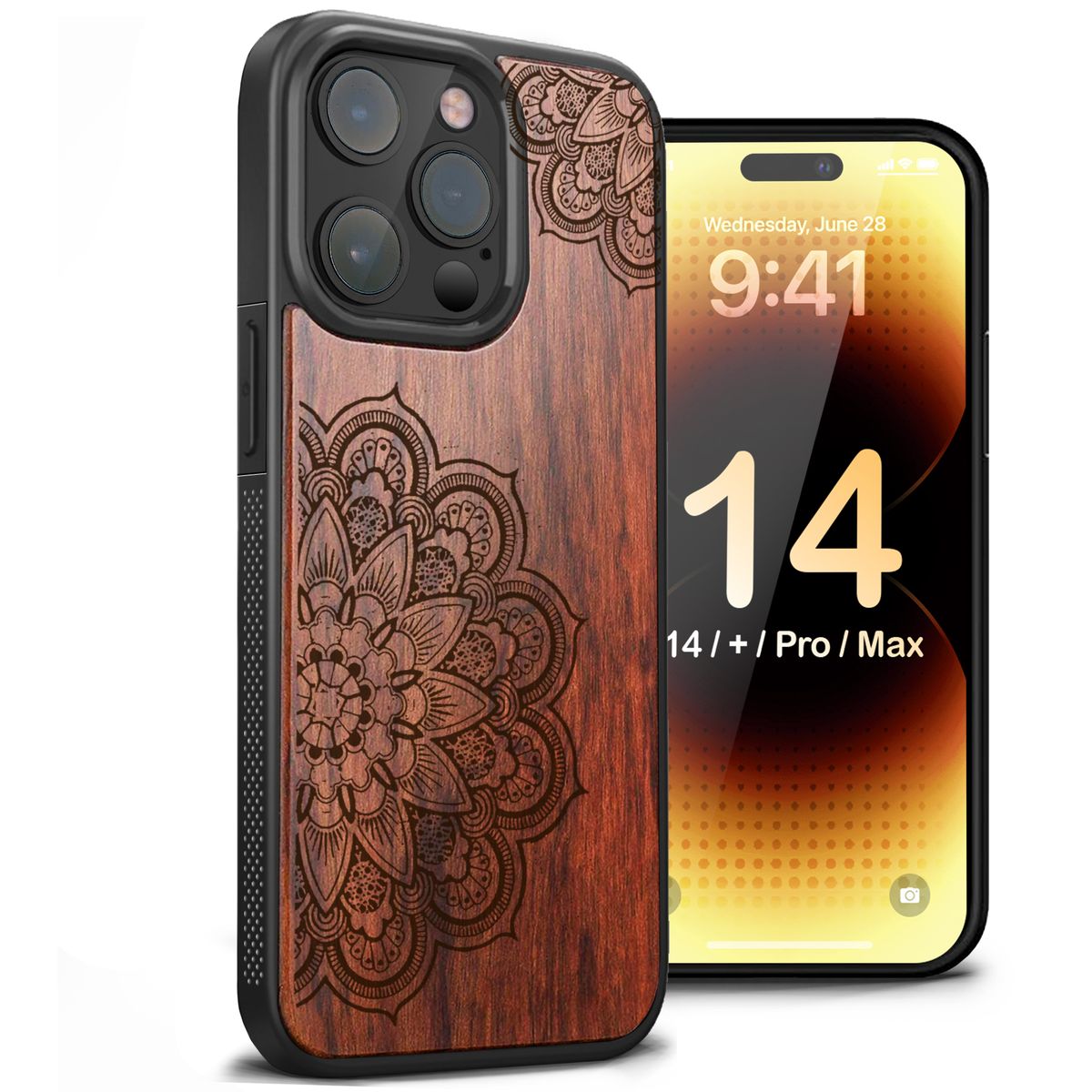 ORRO Fashion Wood Engraved Case for iPhone 14 Series | Shop Today. Get ...