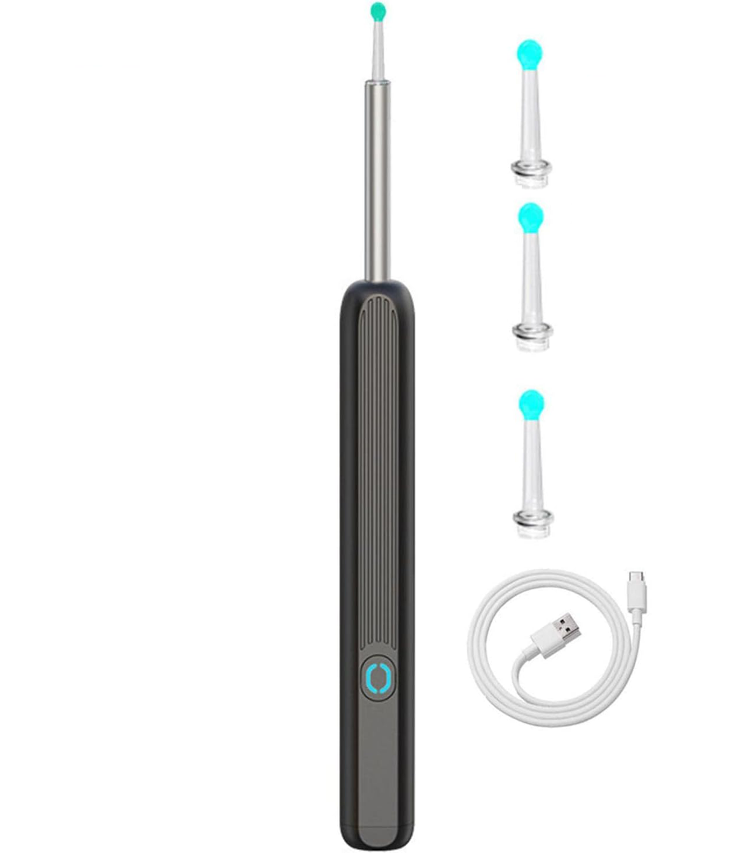 Black Wireless Smart Visual Ear Cleaner, Ear Wax Otoscope With Camera ...