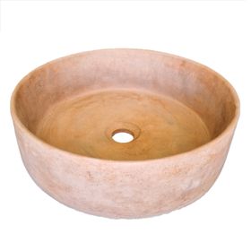 Terracotta Round Concrete Basin Handmade Countertop Sink 40 x 12 cm ...