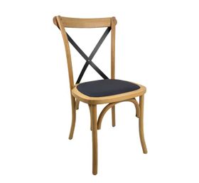 Wooden Cross-back Chair Black Seat | Shop Today. Get it Tomorrow ...