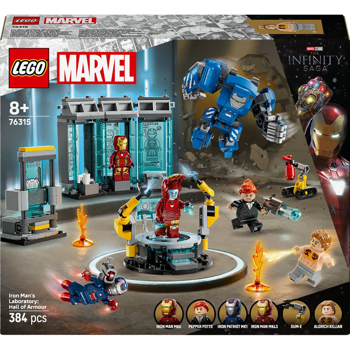 LEGO® Marvel Iron Man’s Laboratory: Hall of Armour with Minifigures ...